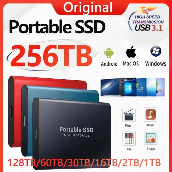 Portable SSD 256TB High Speed External Hard Drive USB 3.1 Type-C ...