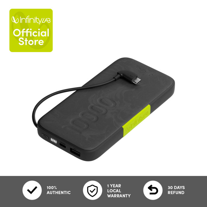 Infinity Lab InstantGo 10000 Built-in USB-C Cable Powerbank | Lazada PH