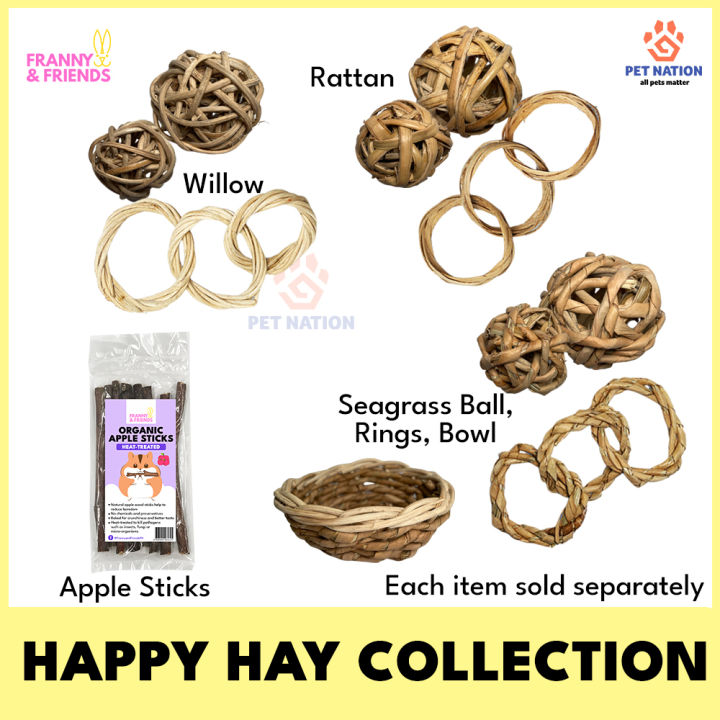 Franny & Friends Hamster Toys Heat-Treated Apple Sticks Willow Balls ...