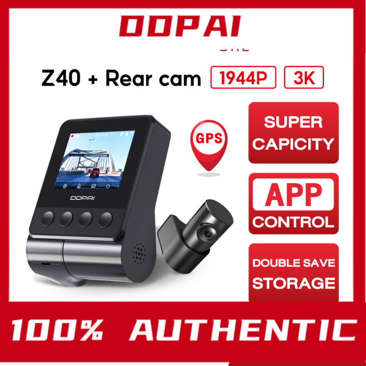 【cod】DDPAI Z40 Dash Cam 3K Dual Camera 1944p HD GPS Car Dashcam 140° 24 ...