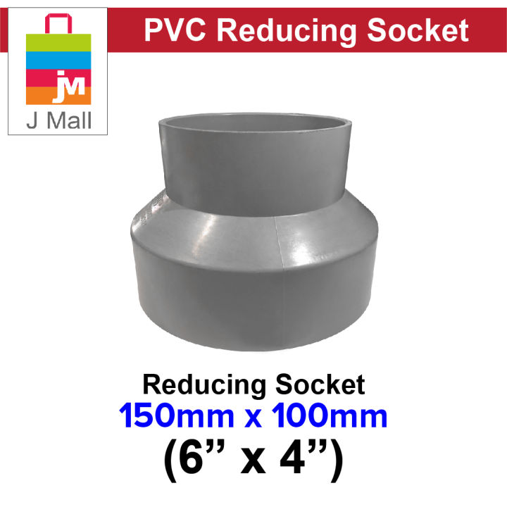J MALL 6inch x 4inch (150MM X 100MM) PVC REDUCING SOCKET Pipe Fitting Plumbing PVC Reducer ...