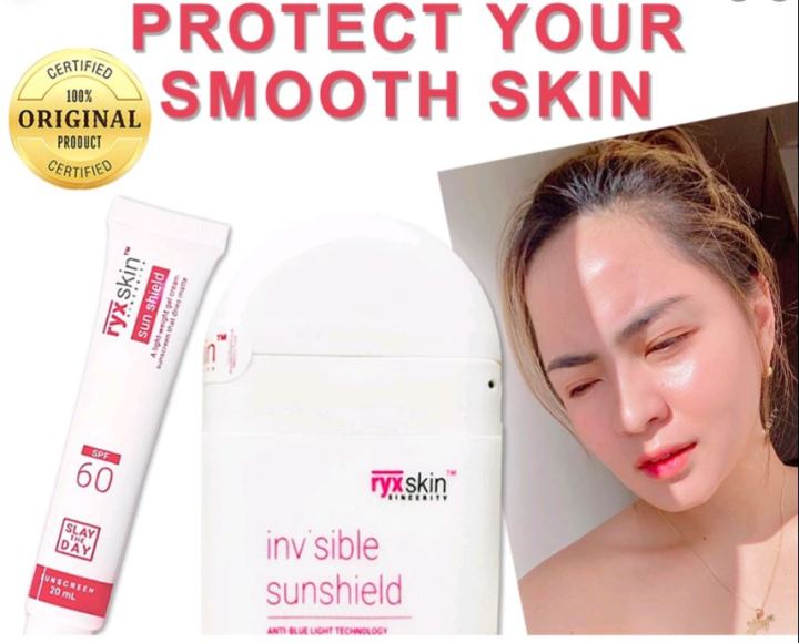 Ryx Skincerity Sunshield Sunscreen SPF40 / Invisible Sunshield Anti-Blue Light Technology SPF60 ...