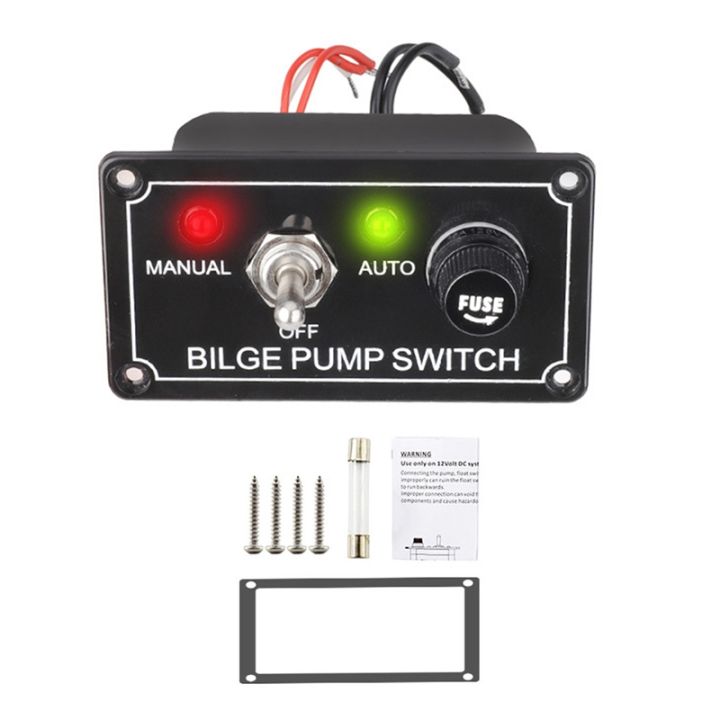 DC 12V Fused Marine Bilge Pump Switch Panel with LED Indicator Light ...