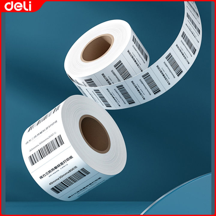 Deli Thermal Sticker Shipping Label 800 Sheets Adhesive Direct Thermal Paper Waterproof Barcode ...