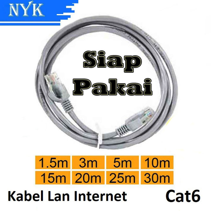NYK Kabel Lan Wifi UTP Cat6 RJ45 Internet / Ethernet Cable Siap Pakai ...