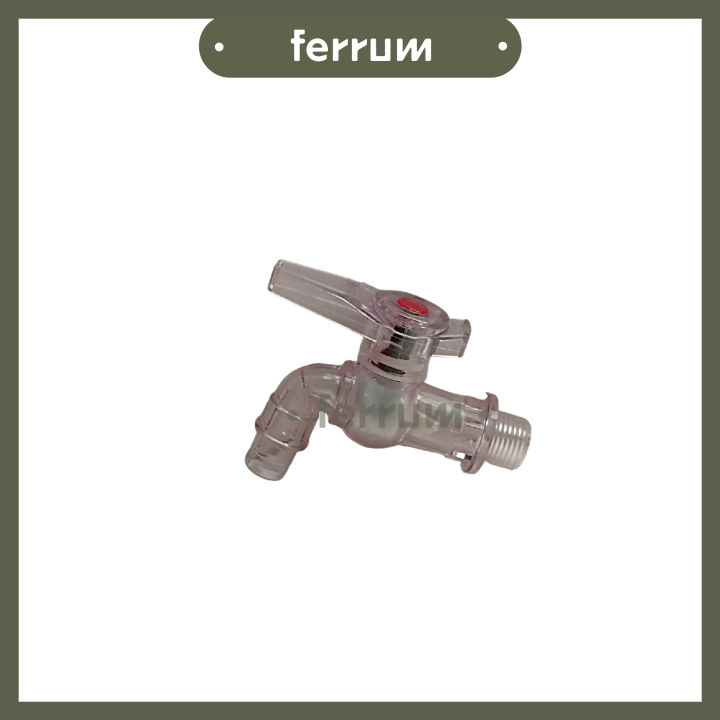 [ FERRUM ] Kran Plastik / Kran Tembok Plastik Transparan Keran Taman 1/2" Inch Bonus Volkring 1/ ...