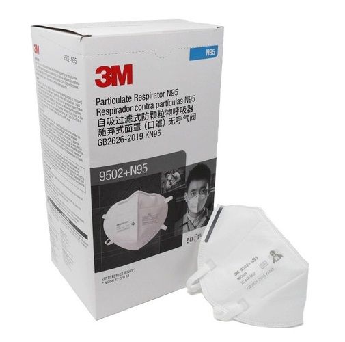 3M 9502 + N95 (50ชิ้น) หน้ากากป้องกันฝุ่น ละอองมาตรฐาน PM 2.5 แบบคล้อง ...