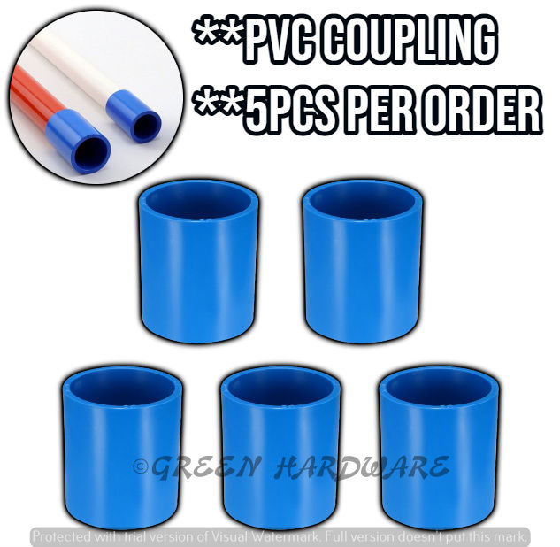 5PCS PVC Coupling Straight Connector (1/2",3/4" & 1") Blue PVC Water Pipeline Fittings Straight ...