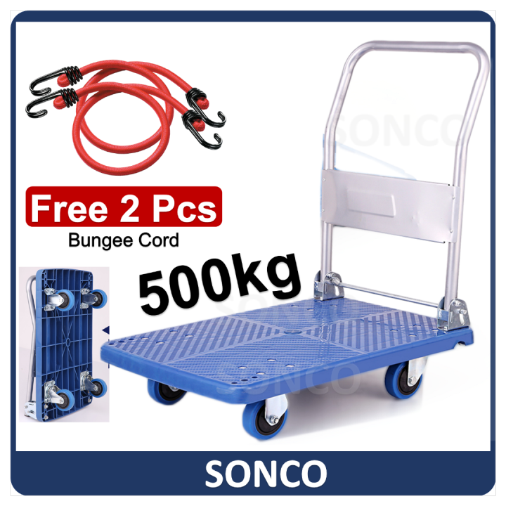 500KG Heavy Duty ABS PVC Foldable Trolley FREE Elastic Cord String ...