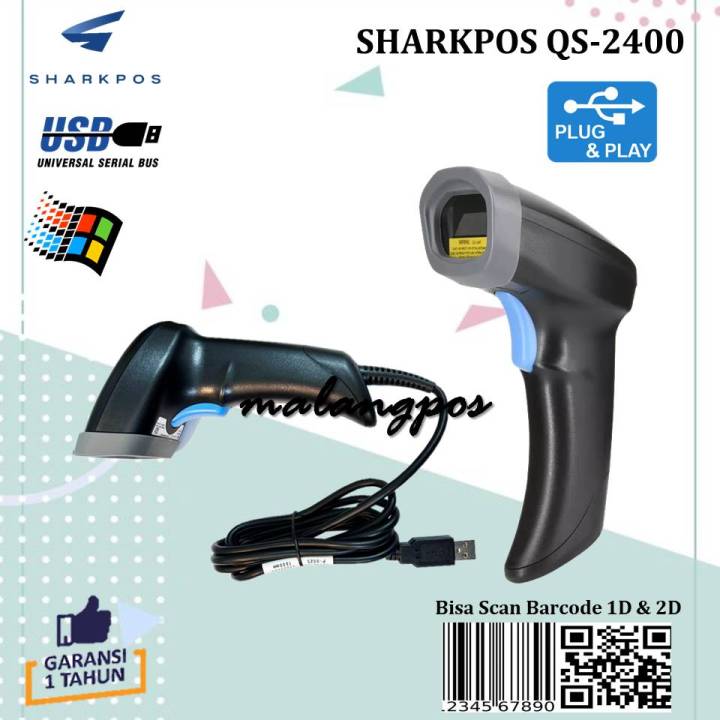 Sharkpos QS2400 QS 2400 Barcode Scanner Tanpa Stand QR Code E-Faktur ...