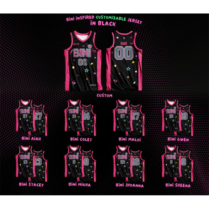 BINI JERSEY Custom Made (BINI MEMBERS’ NAMES & NUMBERS ONLY) Unisex ...