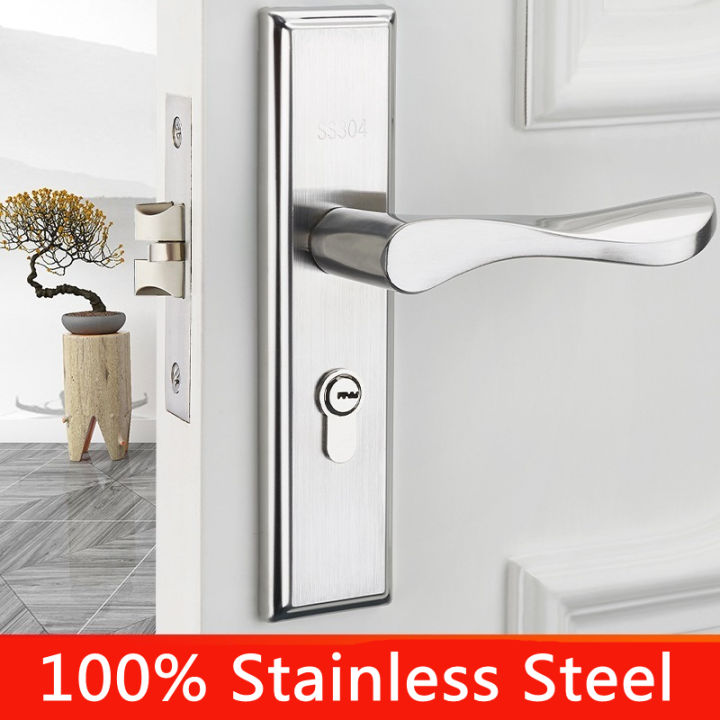 100% Stainless Steel Door Lock Home Room Door Lock Doorknob (COD) door ...