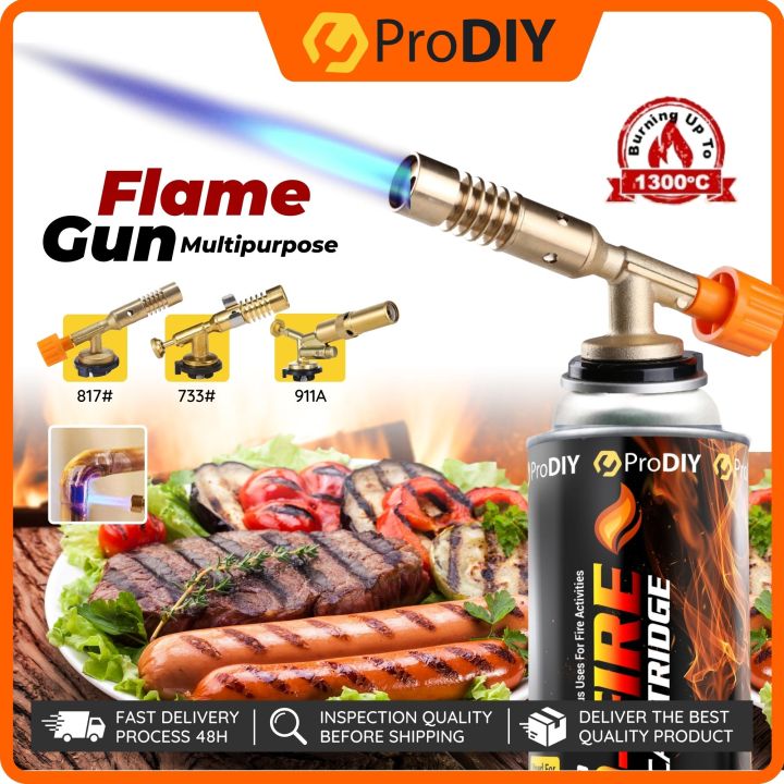 PRODIY Flame Gun BBQ Heating Fire Maker Gas Torch Gun Butane Gas Butane ...