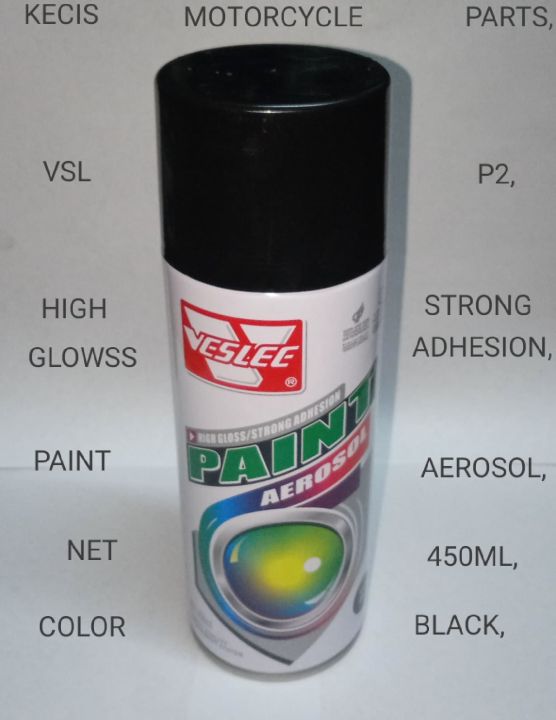 SPRAY PAINT BLACK VESLEE AEROSOL GLOSSY 450ML | Lazada PH