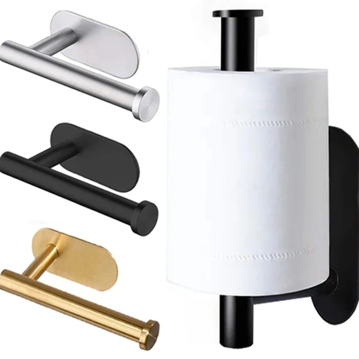 Self Adhesive Toilet Paper Roll Holder Stand Wall Mount Stainless Steel