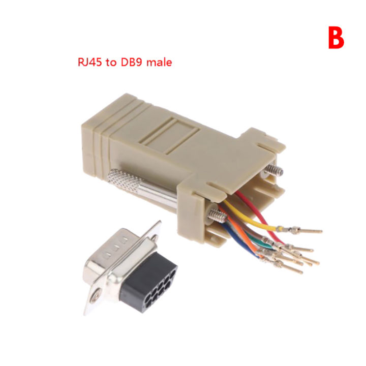 zhoutt 9 Pin DB9 RS232 Male Female To RJ45 DB9 Adapter Connector for ...