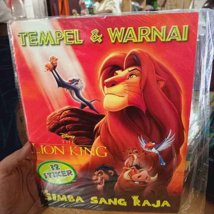 Buku anak disney the LION KING - tempel dan warnai SIMBA SANG RAJA ...