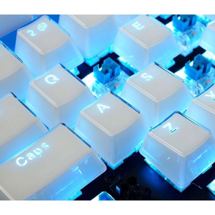 【Free Puller】Double shot Crystal White keycaps For Mechanical Keyboard ...