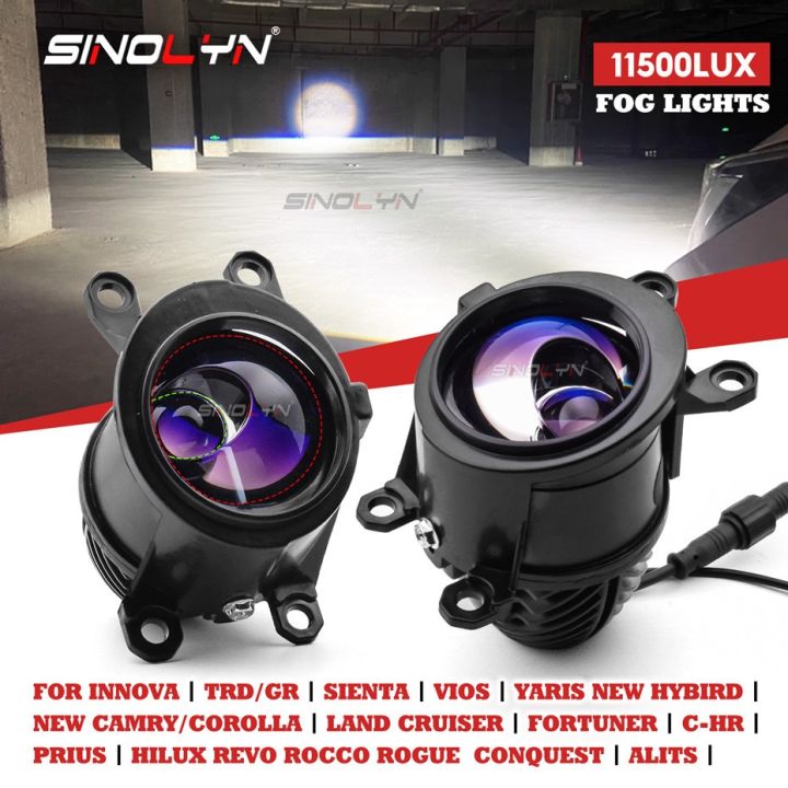 Matrix Blue Bi LED Fog Lights Projector Lens For Toyota Hilux Revo ...