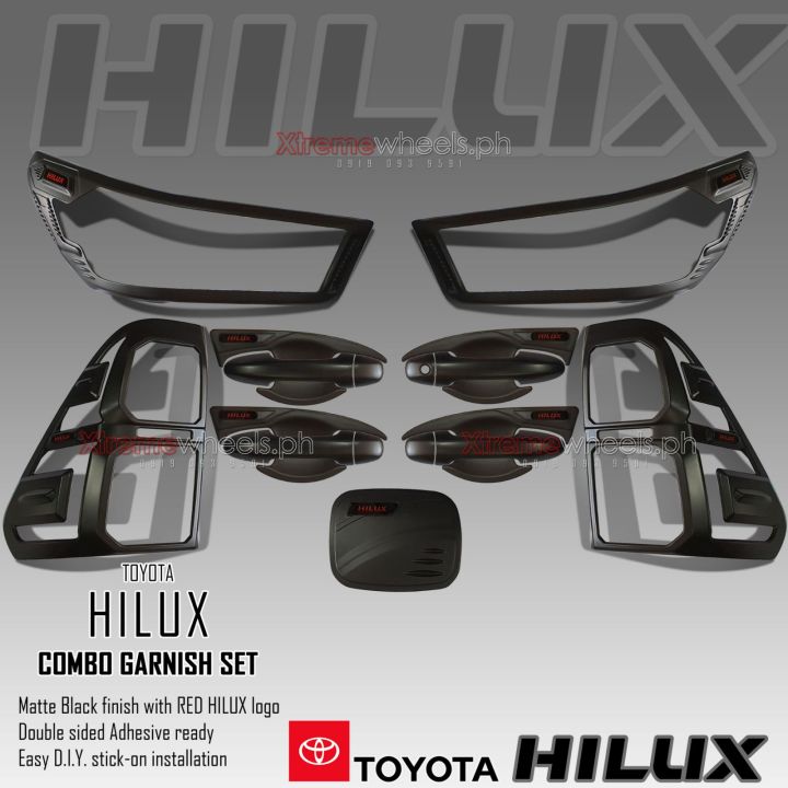 Toyota Hilux E 2021 to 2024 Thick Thailand Combo Matte Black with Hilux ...