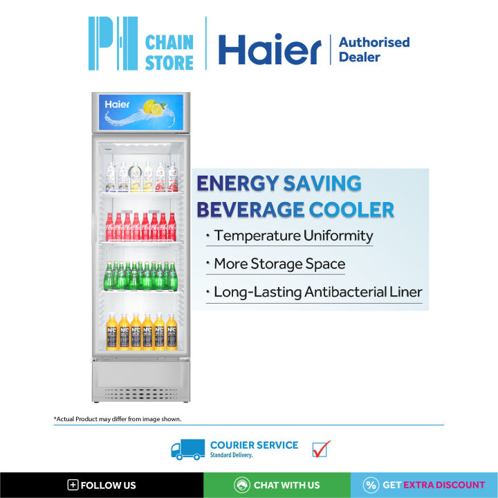 (COURIER SERVICE) HAIER SC-248E SC-348E 215L-320L R600A GLASS SHOWCASE ...