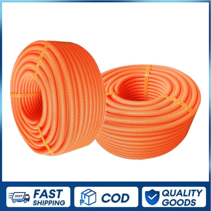PVC Flexible Electrical Hose 50m/100m Per Roll Orange Conduit Hose 1/2" 3/4" 1" | Lazada PH