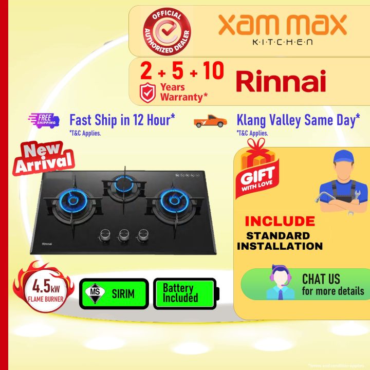 (Pre-Order) Rinnai Gas Hob - RB772G (Old model: RB712NG) Built-In ...