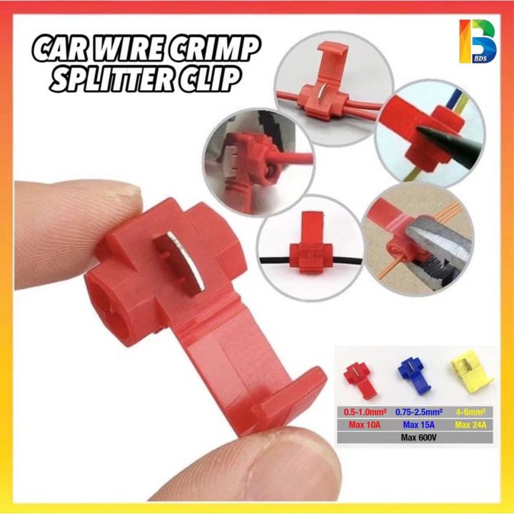 CAR WIRE CRIMP SPLITTER CLIP Scotch Lock Quick Splice Terminal Lock ...