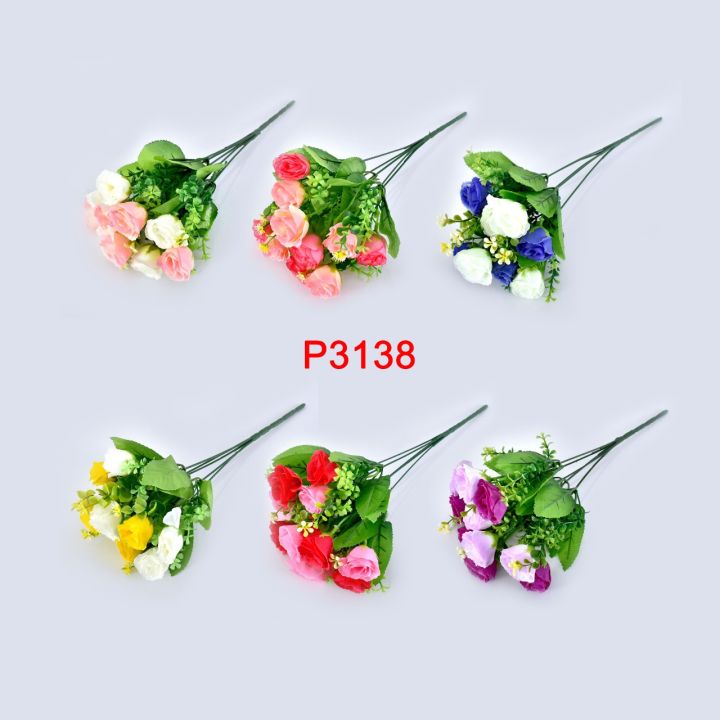 MF Bunga Mawar Dekorasi Bahan Plastik (1 Buket 7 Kuntum Bunga)P3138 ...