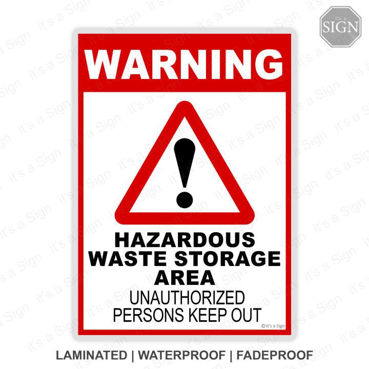 Hazardous Waste Hazard Storage Keep Out- Laminated Signage - A4 Size ...