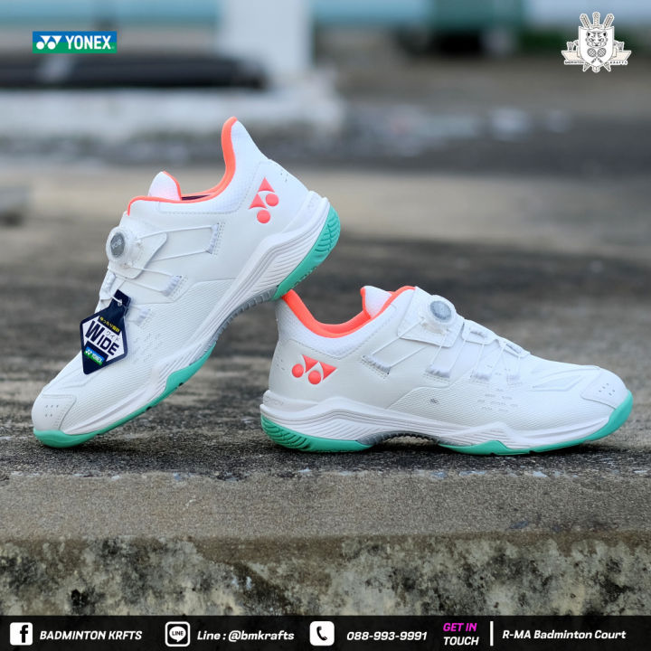 รองเท้าแบดมินตัน Yonex Power Cushion 88 Dial (White) Wide | Lazada.co.th
