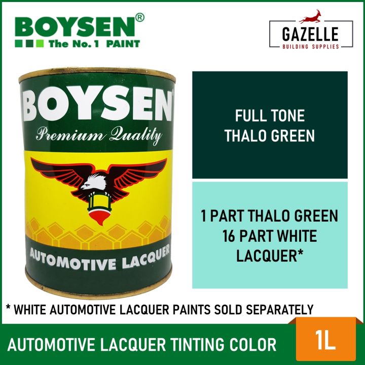 Boysen Automotive Lacquer Tinting Color Thalo Green B1305 - 1L | Lazada PH