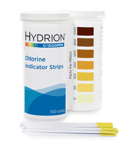 Hydrion Chlorine Test Strips for Sanitizing Disinfecting Solutions ...