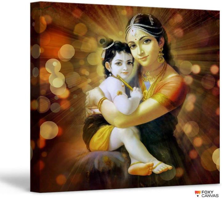 Lord Krishna Baby Krishna with Yashoda Poster Decor Framed | Lazada ...