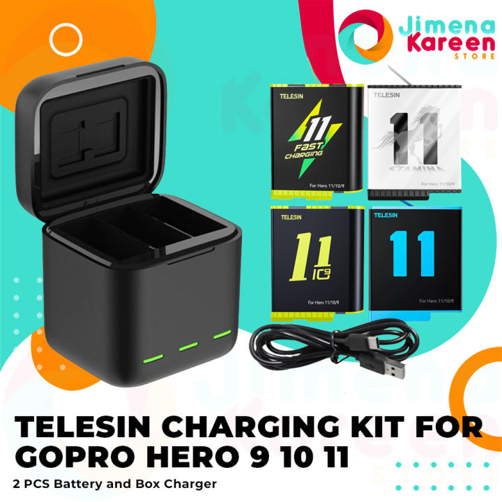 Yoto Mini TELESIN Battery Charger Kit For GoPro Hero 12 Hero 11 Hero 10 ...