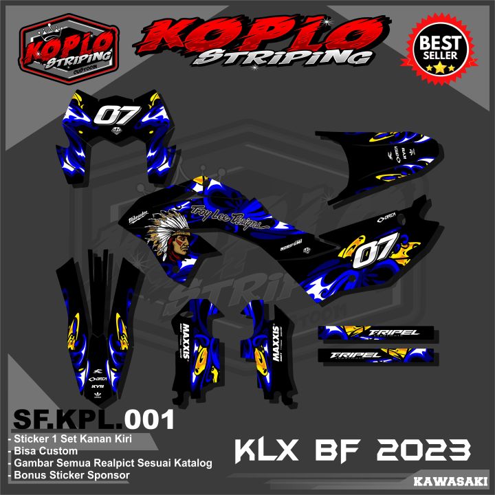 Striping Decal Full Body KLX BF 2023 - Stiker Striping Decal Full Body Motor KLX BF 2023 Desain ...