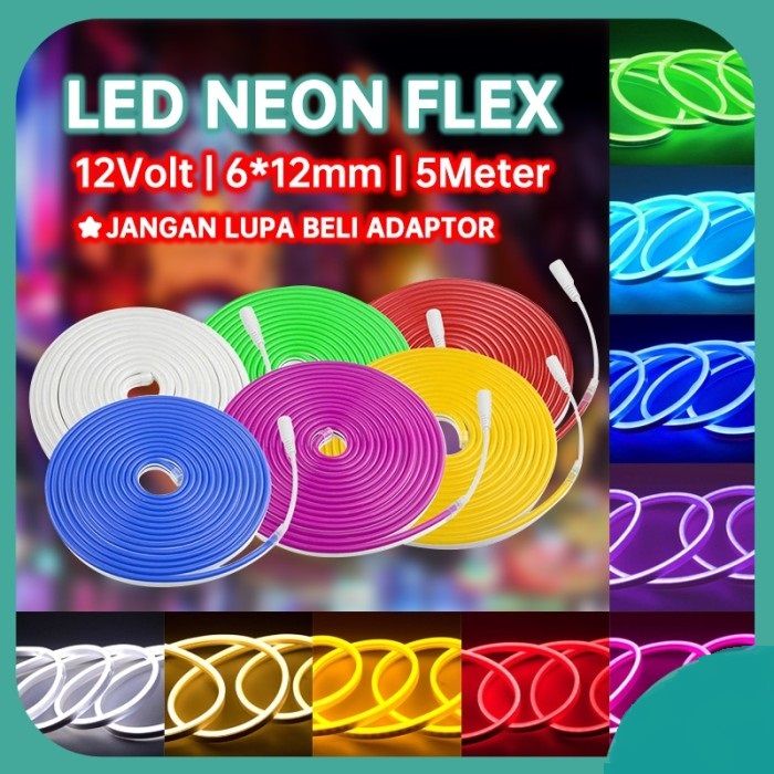 LAMPU LED Neon Flex 12V 5M DC Strip Flexible DC 1-5METER Huruf dinding alis lampu motor mobil ...