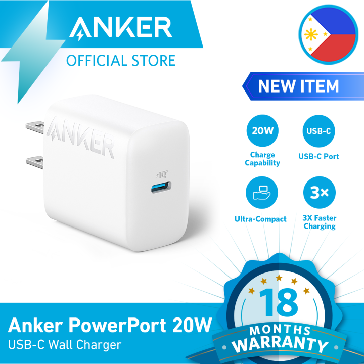 Anker 20W USB C Fast Wall Charger, iPhone Charger, USB C Charger Block for iPhone iPhone 15 / 14 ...