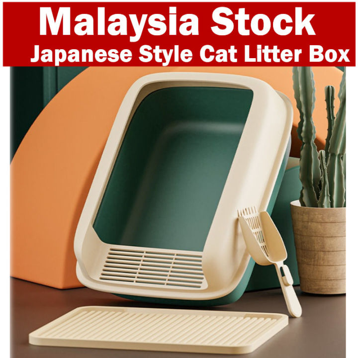 Japanese High Fence Half Cover Cat Litter Box Bekas Pasir Kucing Murah ...