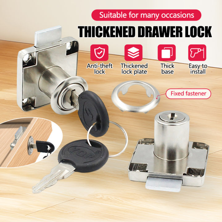 Drawer Lock With 2 Keys Desk Flat Head Drawer Lock Counter Lock Cabinet ...