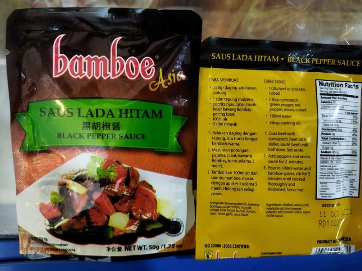 Bamboe Saus Lada Hita Instan Bamboe Asia Bumbu Saus Lada Hitam 50gram ...