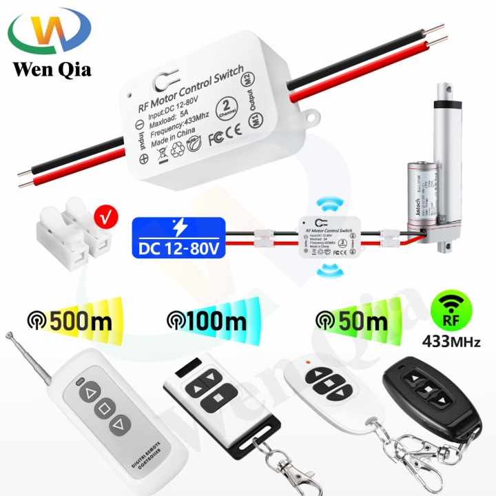 WenQia RF 433MHz DC 12V 24V 48V 60V 5A Relay Receiver Module and Long ... WenQia RF 433MHz DC 12V 24V 48V 60V 5A Relay Receiver Module and Long ...