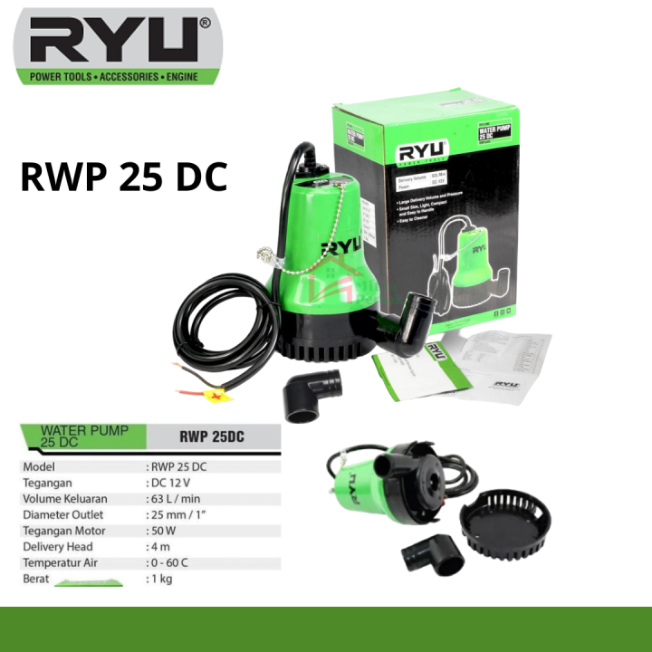 Ryu Water Pump Dc 25 / RWP 25 DC / Mesin Kolam Ikan Aquarium Pompa Air ...