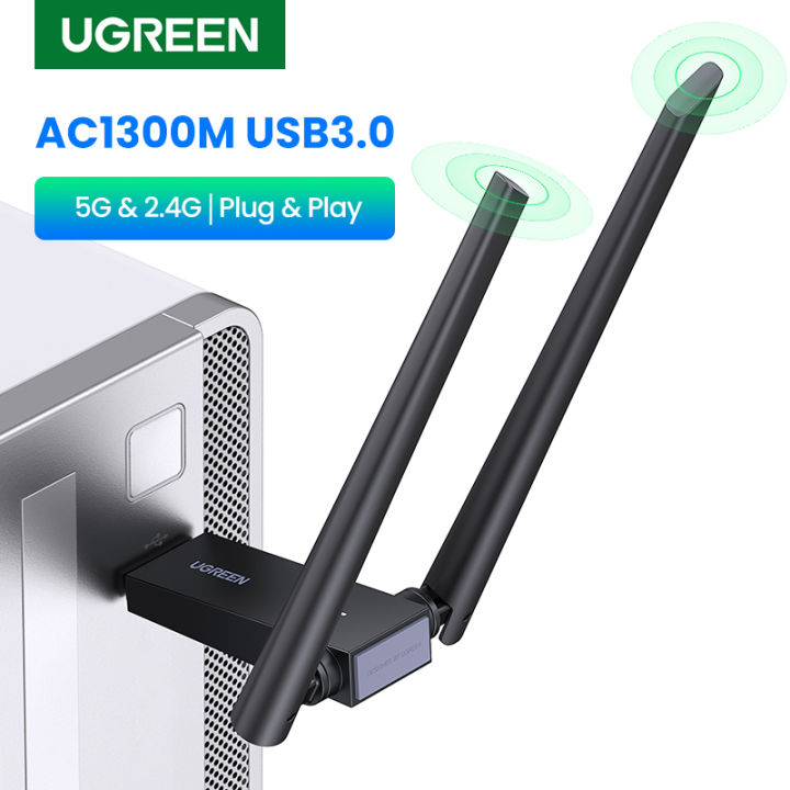 UGREEN AC1300 USB WiFi Adapter with Amplifier 5G 2.4G Dual Band USB 3.0 1300Mbps WiFi Dongle for ...