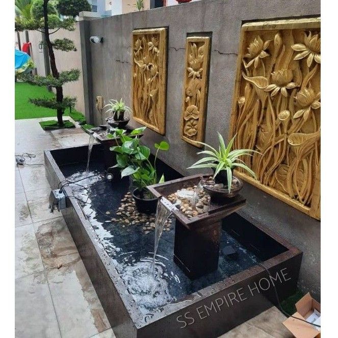 S85 Feng Shui 6x2 / 8x3.5 Water Pond Fountain Kolam Air Sandstone Water ...