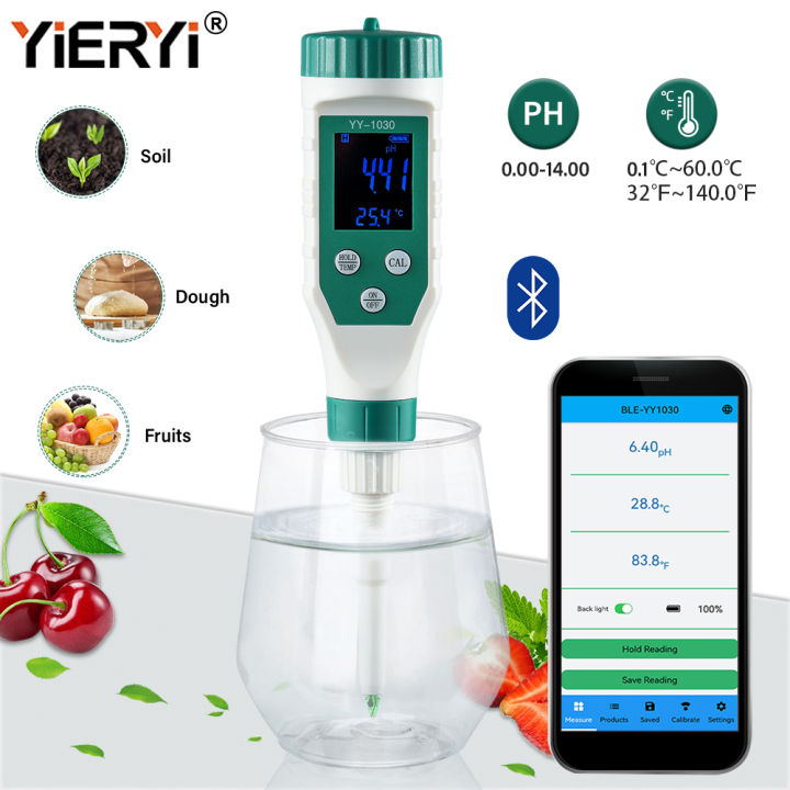 Yieryi pH Meter High Accuracy Food pH Tester with ATC for Food,Solid ...