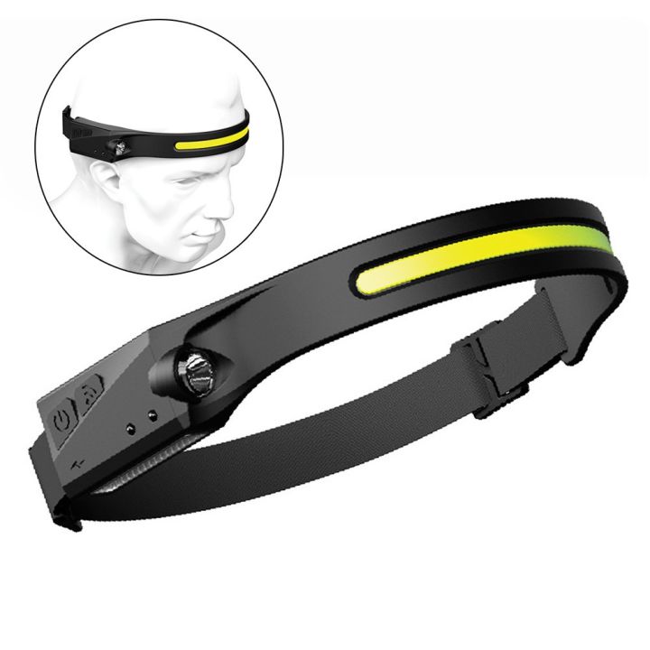 LED Induction Headlamp COB Headlight Built-in Lithium Portable Head ...