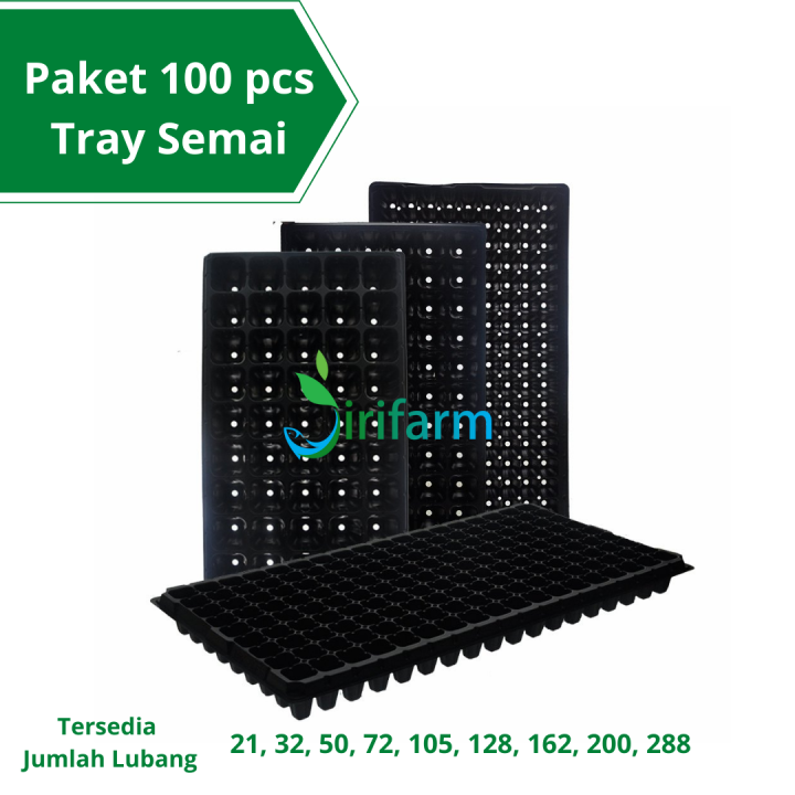 Jirifarm Hidroponik Paket 100 Pcs Tray Semai ukuran lubang 21, 32, 50 ...