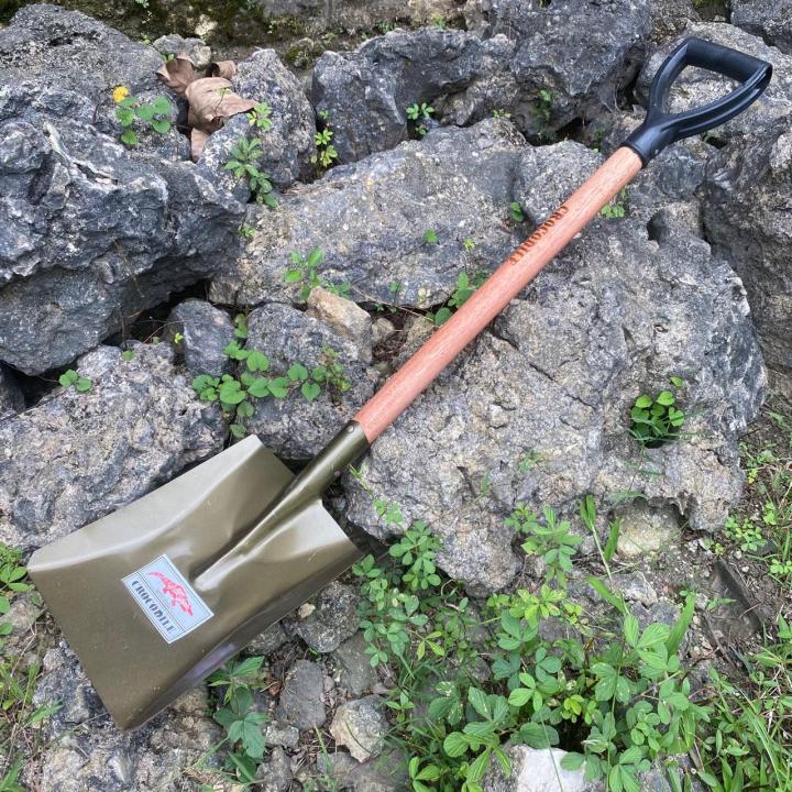 Sekop Pasir Persegi Gagang Kayu Plat Baja Cap CROCODILE Asli - Skop ...