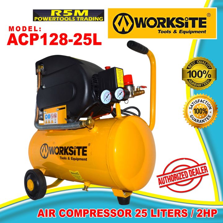 WORKSITE PORTABLE AIR COMPRESSOR 25 LITERS / 2HP / ACP128-25L | Lazada PH
